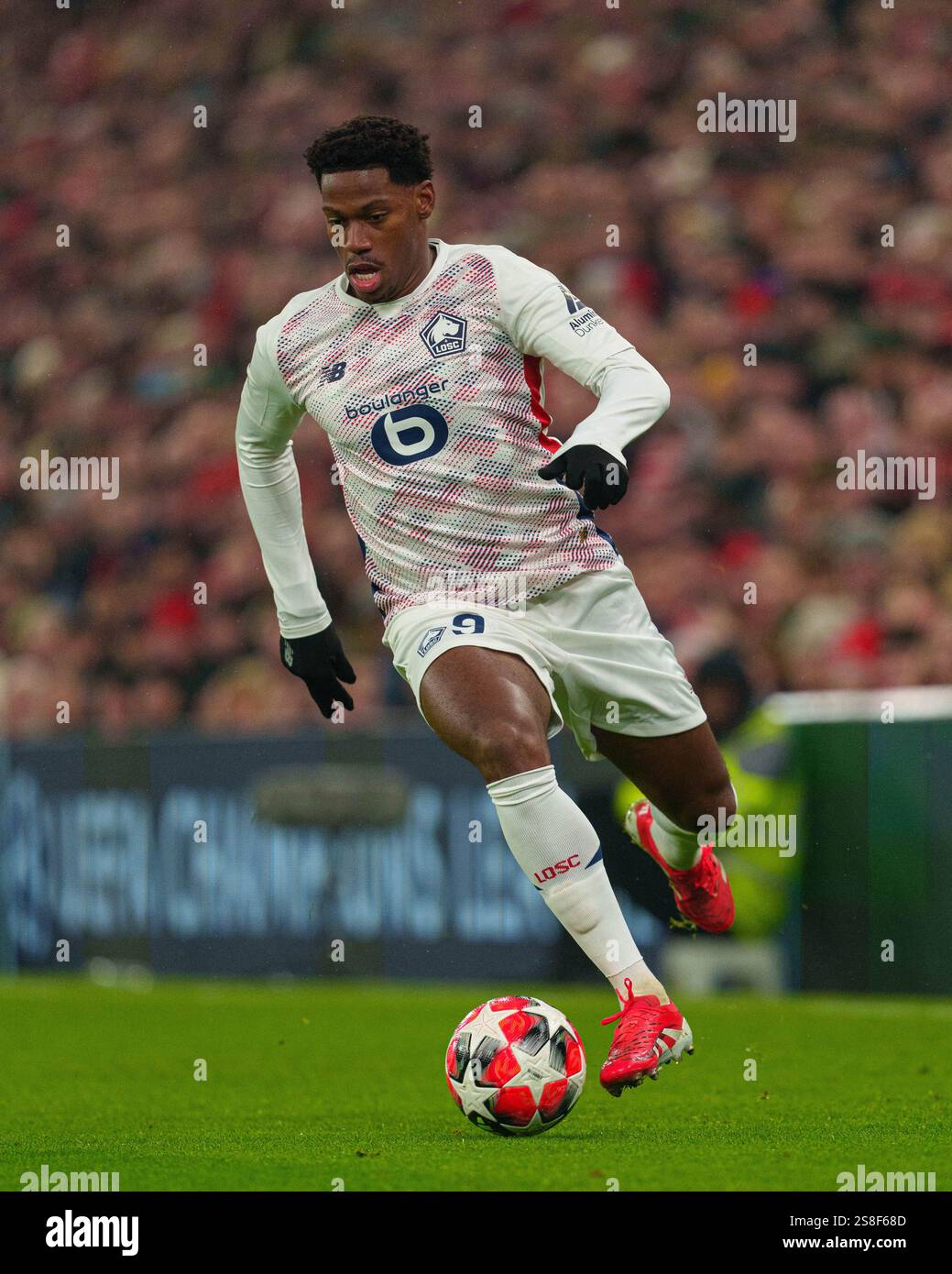 Lille's Jonathan David in action during the UEFA Champions League, 2024 ...
