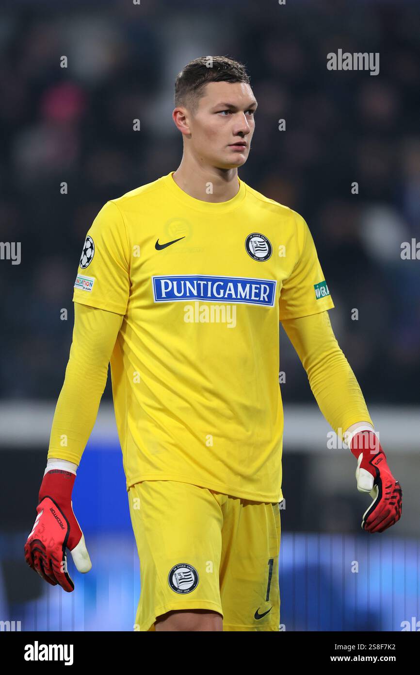 Bergamo, Italy. 21st Jan, 2025. Kjell Scherpen of SK Sturm Graz during ...