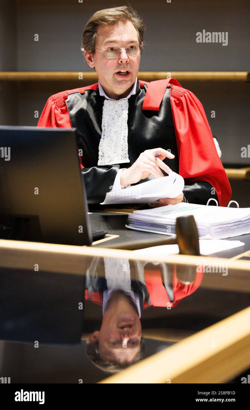 Mons, Belgium. 22nd Jan, 2025. Chairman of the court Adrien van der ...