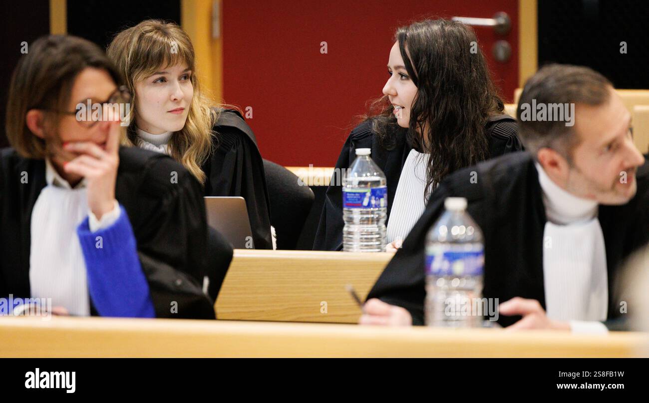 Lawyer Gwennaelle Bombart and lawyer Romane Bertoldi pictured during ...