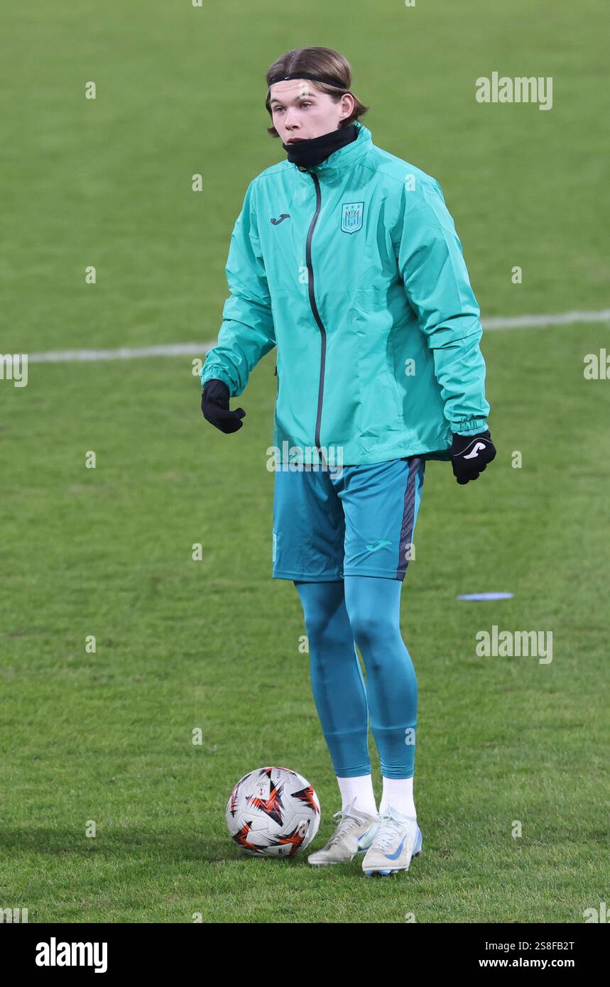 Plzen, Czech Republic. 22nd Jan, 2025. Anderlecht's Lucas Hey pictured ...