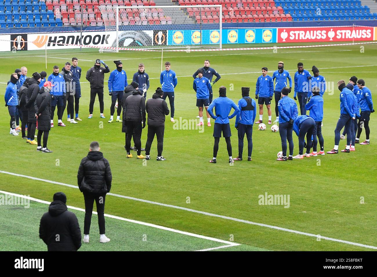 Pilsen, Czech Republic. 22nd Jan, 2025. Football players of FC Viktoria ...