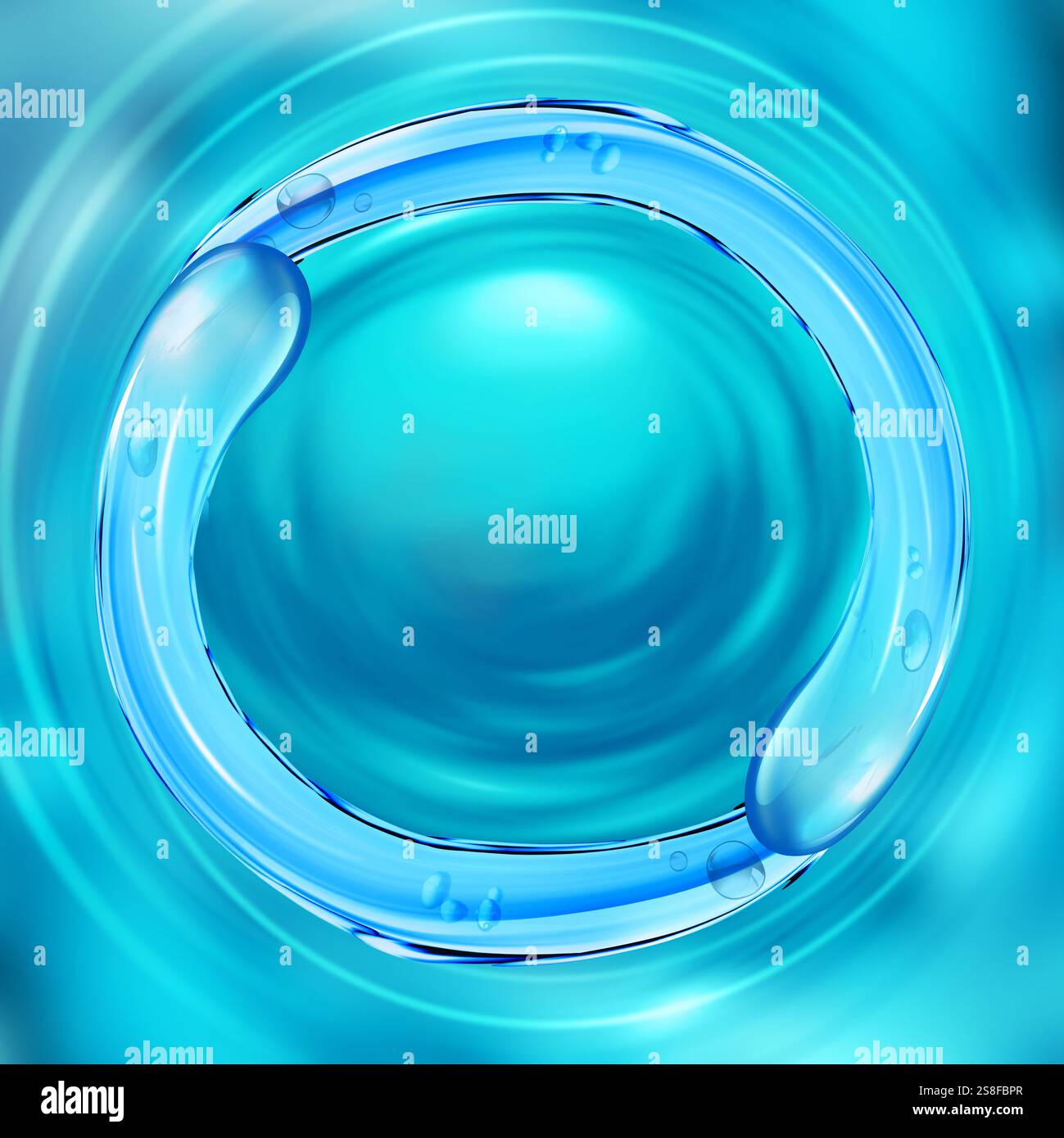 background and in the center a circle with two drops of blue gel ...