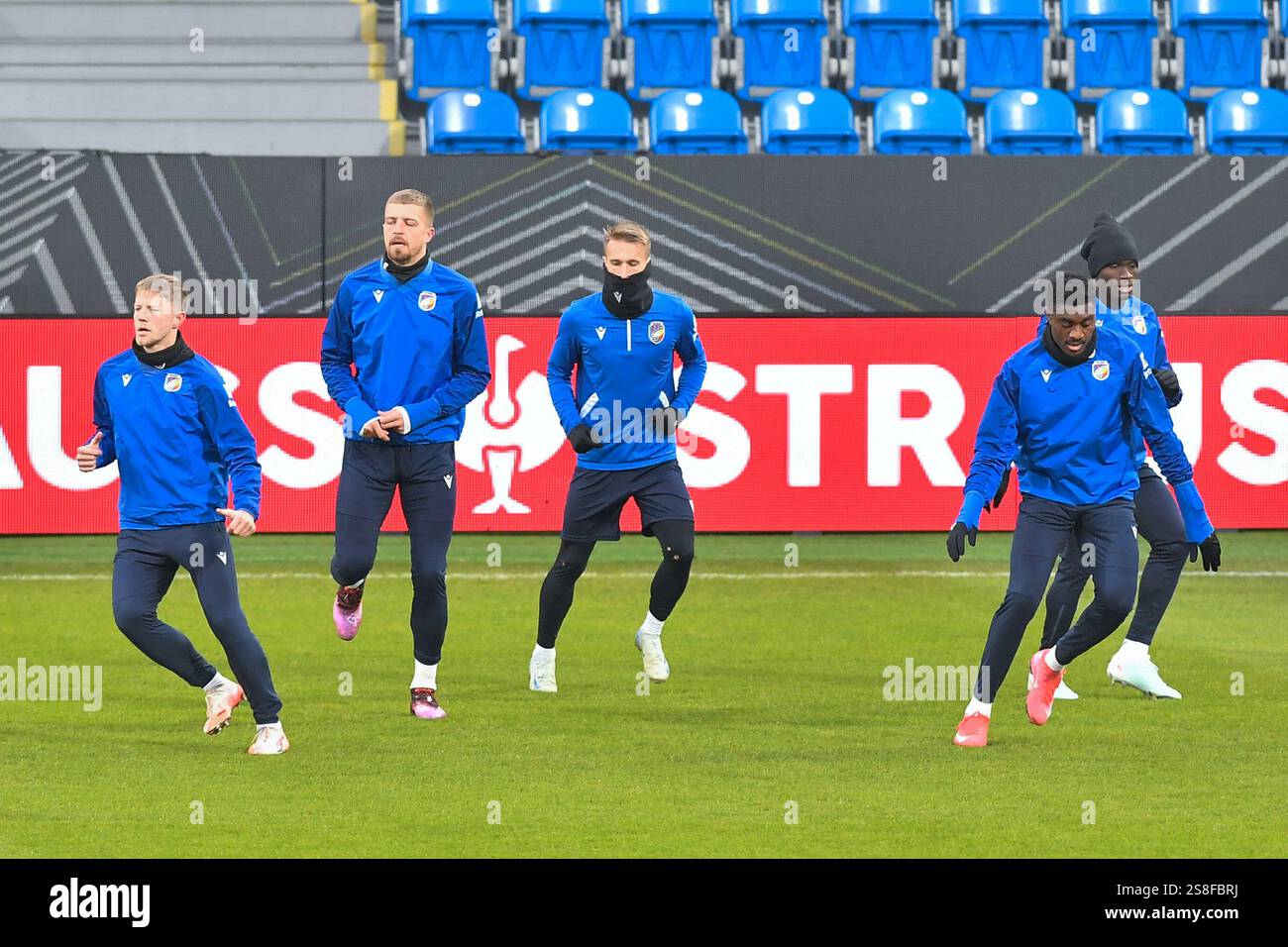 Pilsen, Czech Republic. 22nd Jan, 2025. Football players of FC Viktoria ...