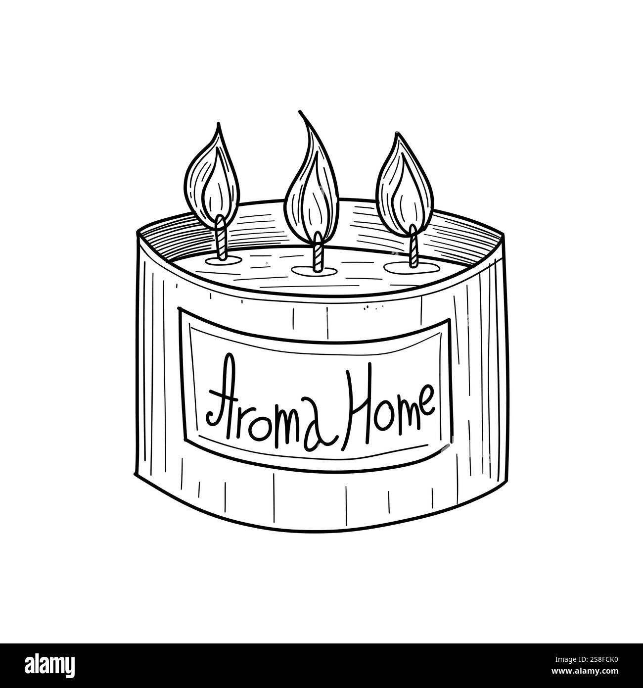 A cozy aroma candle with three glowing flames, creating a warm, calming ...