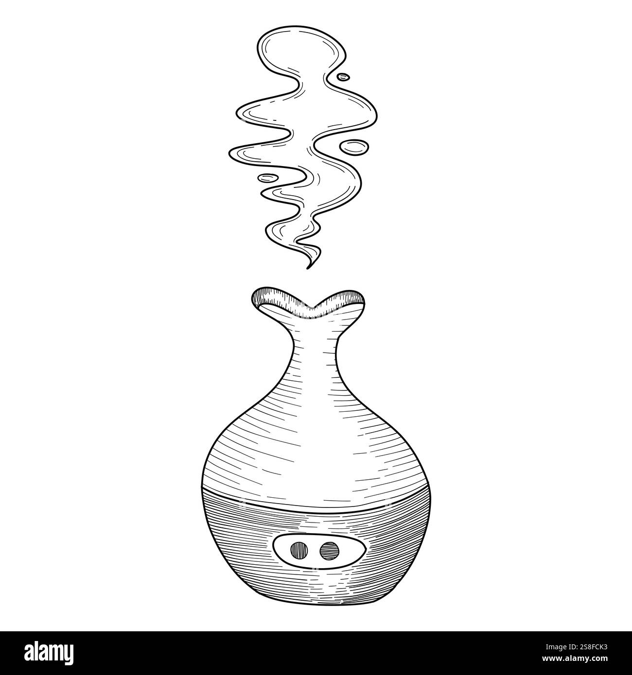 Elegant illustration of an aroma diffuser releasing soothing steam ...
