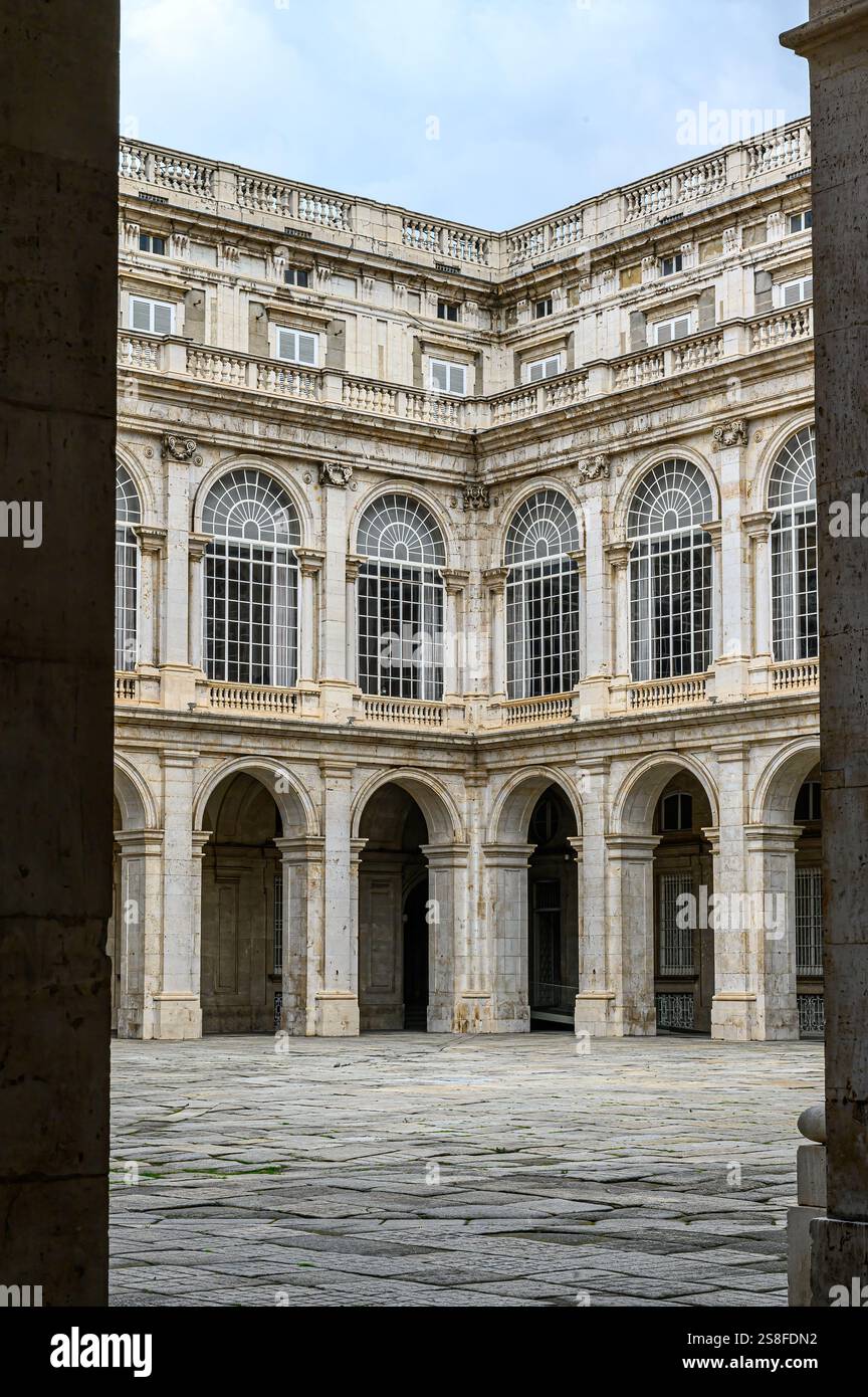 Ancient architecture walls in a courtyard of the Royal Palace, Madrid ...