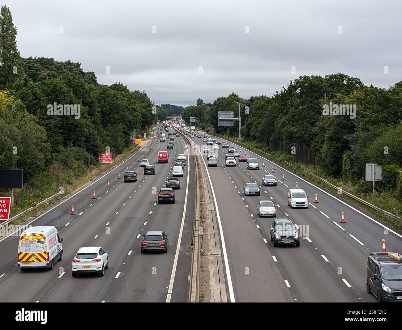 Views along the M3 motorway near Camberley in Surrey Stock Photo - Alamy