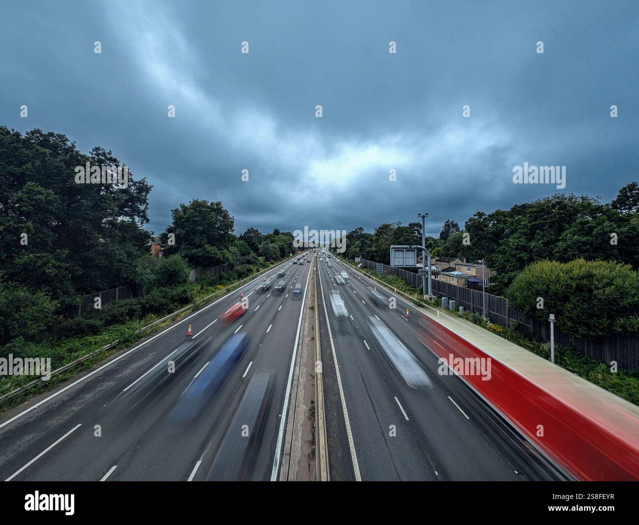 Views along the M3 motorway near Camberley in Surrey Stock Photo - Alamy