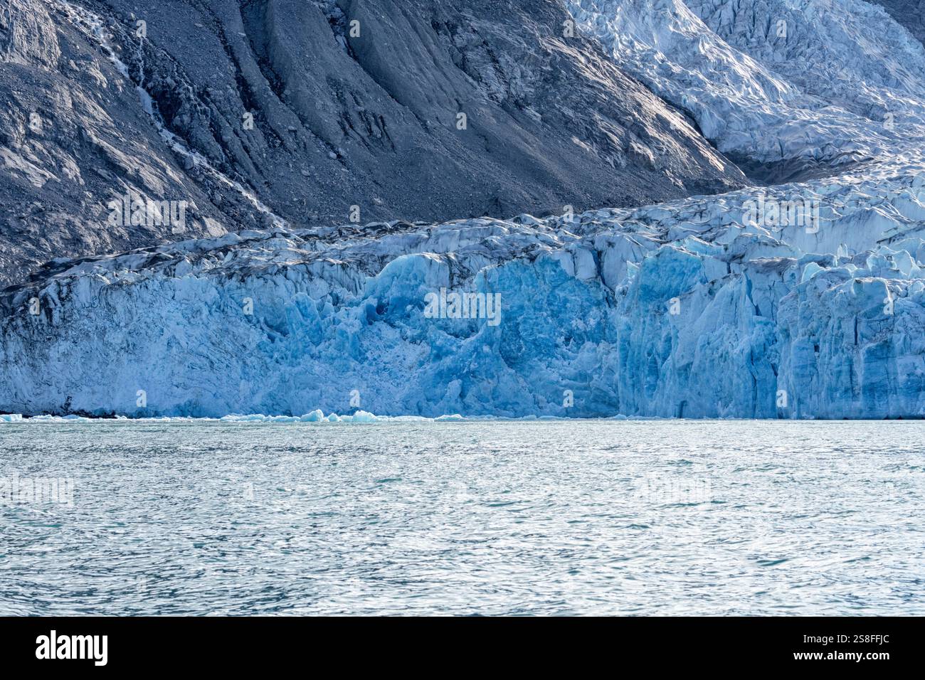 Part of the edge of a tidewater glacier draining the Greenlandic ice ...
