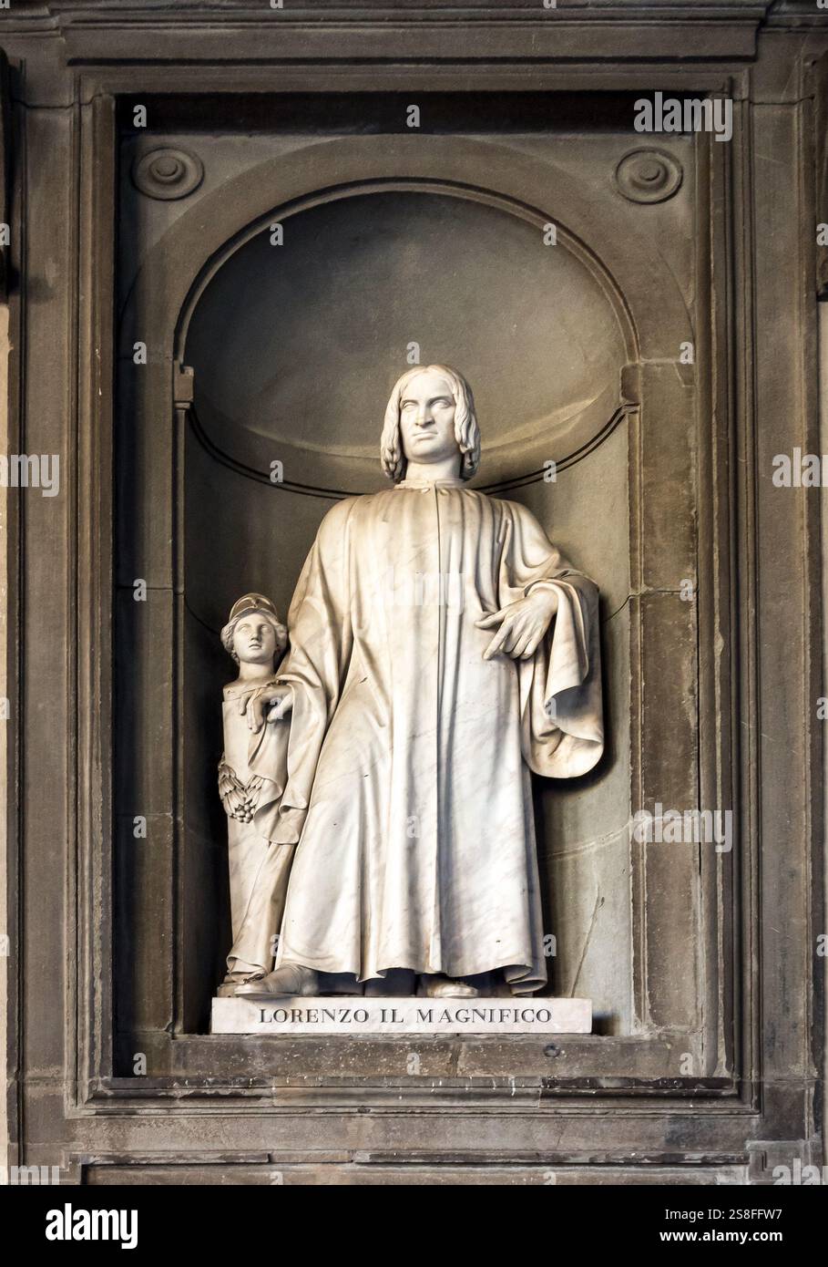 FLORENCE, ITALY - AUGUST 06, 2015: Statue of Lorenzo de' Medici (known ...