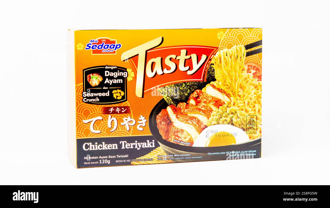 Mie Sedaap Tasty instant noodles in supermarket. Mie Sedaap is famous ...