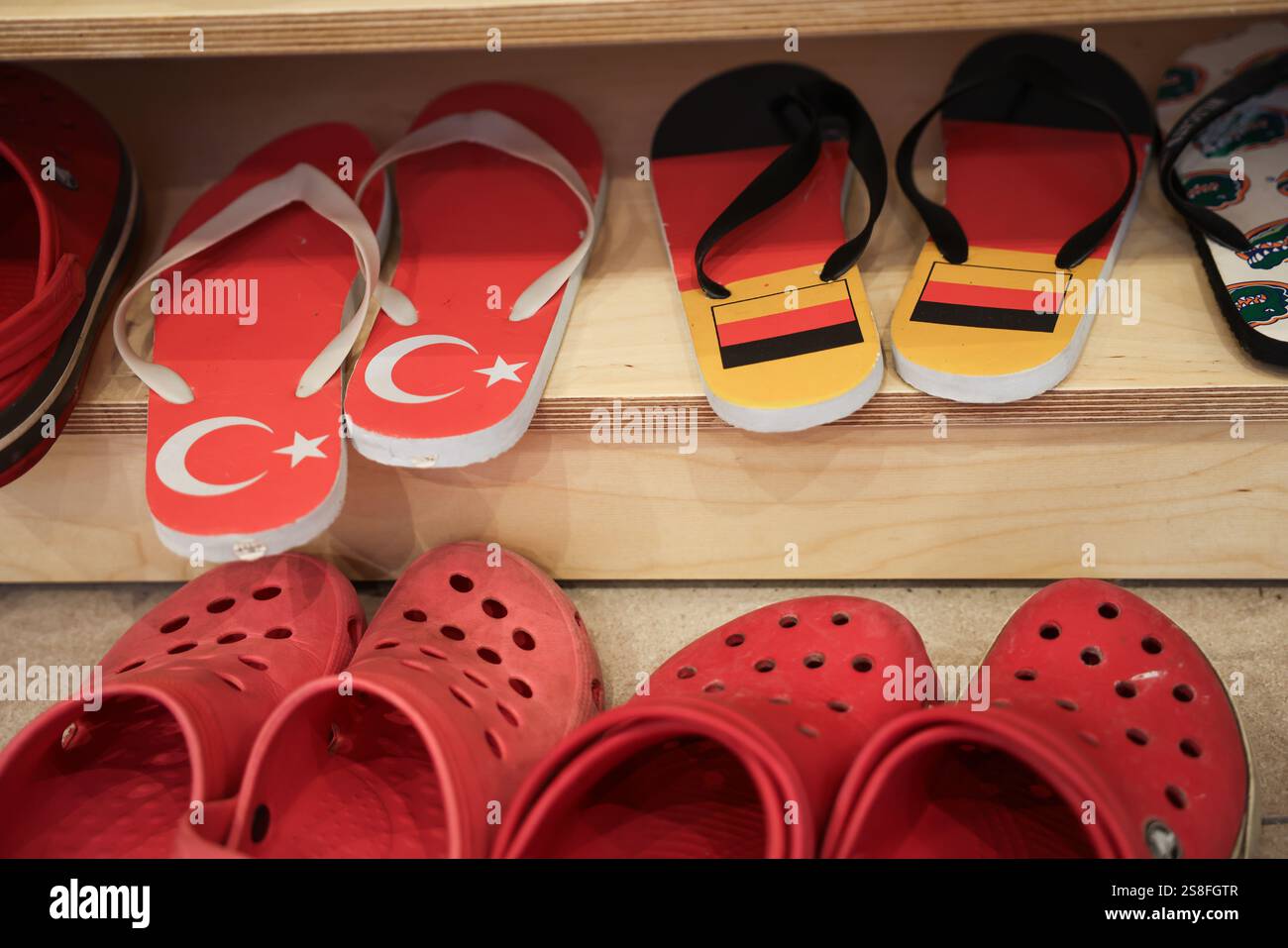 Hamburg, Germany. 22nd Jan, 2025. Bathing slippers in the colors of ...