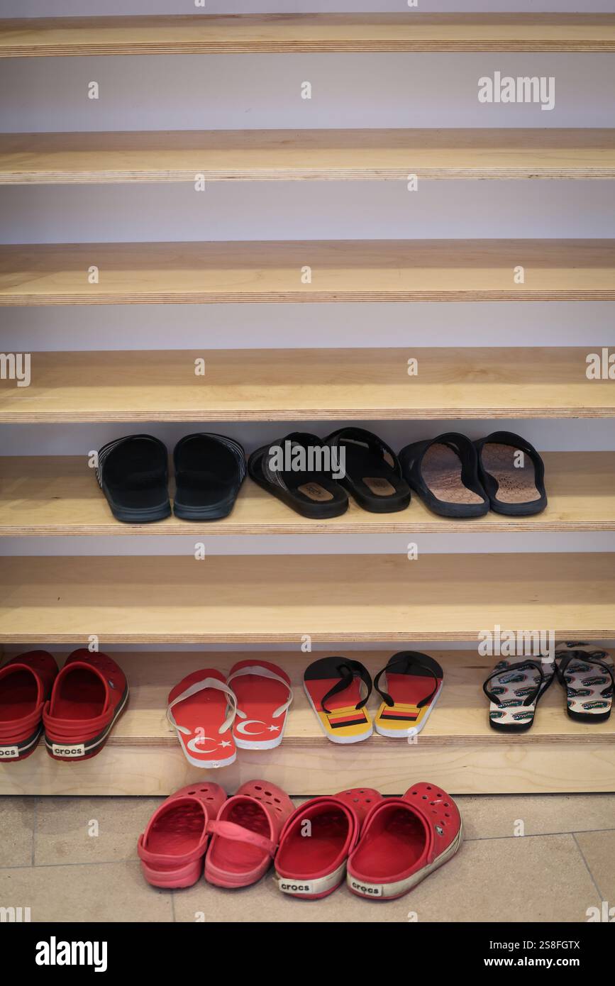 Hamburg, Germany. 22nd Jan, 2025. Bathing slippers in the colors of ...