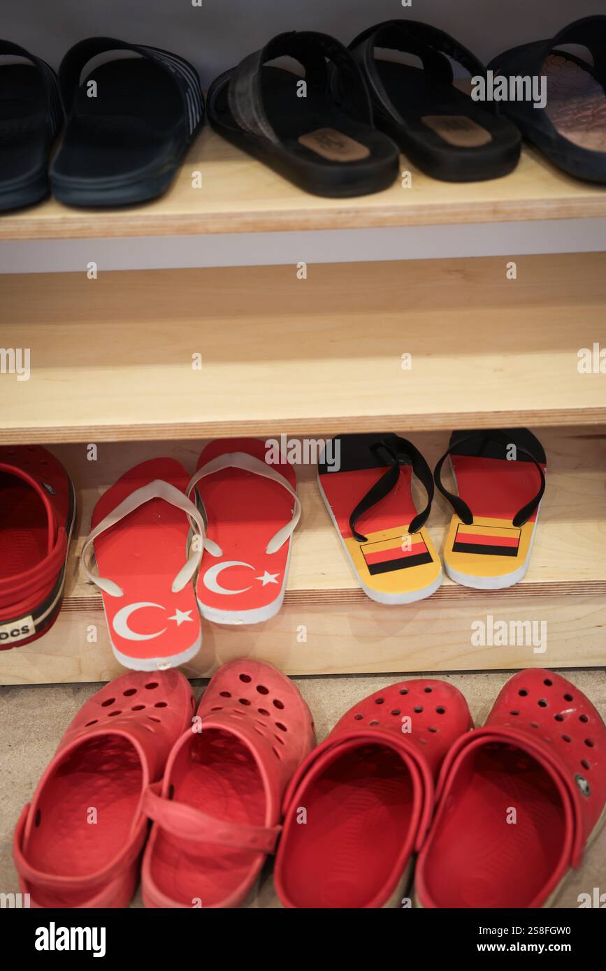 Hamburg, Germany. 22nd Jan, 2025. Bathing slippers in the colors of ...