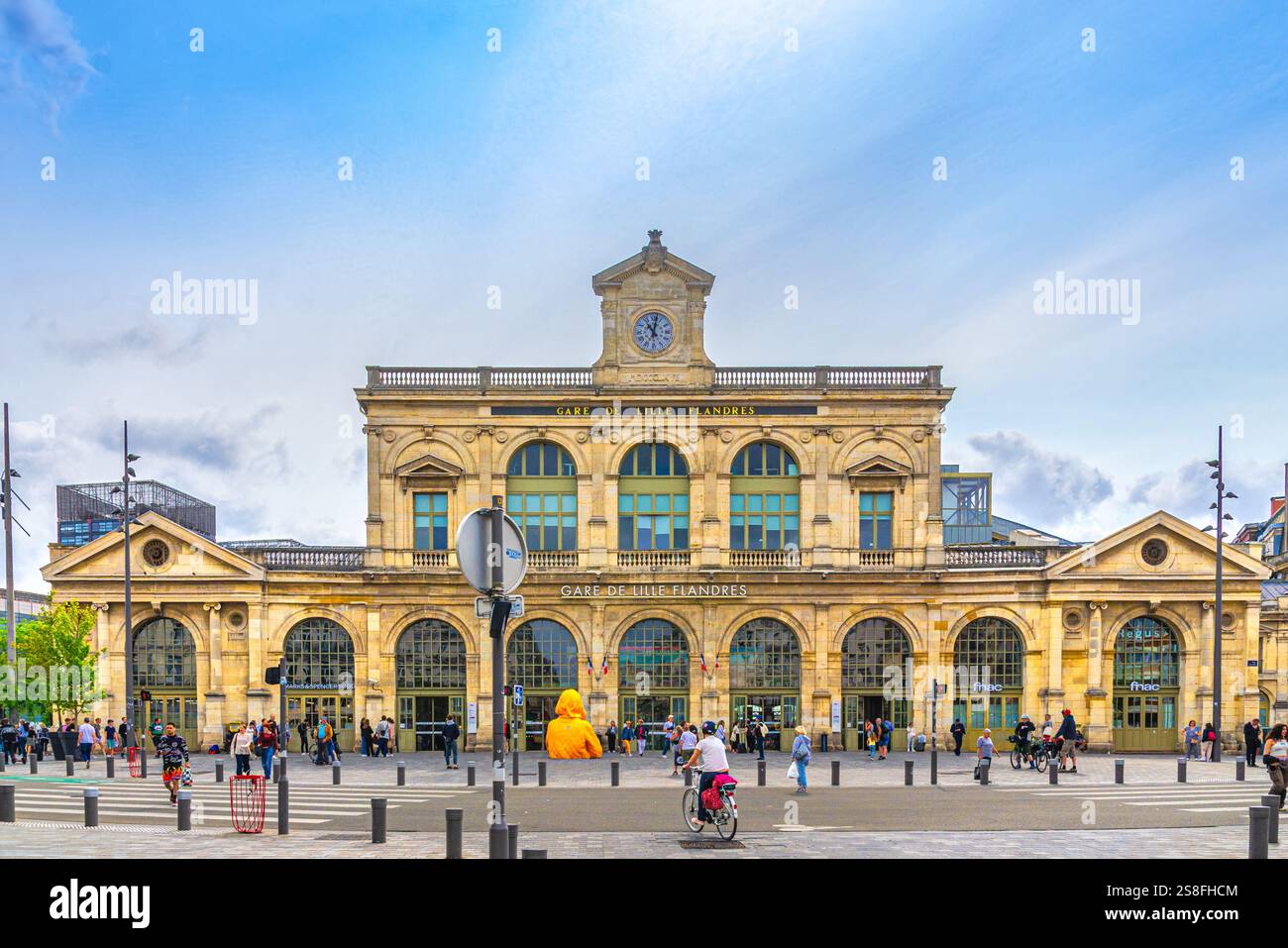 Lille, France, July 4, 2023: Gare de Lille-Flandres railway train ...