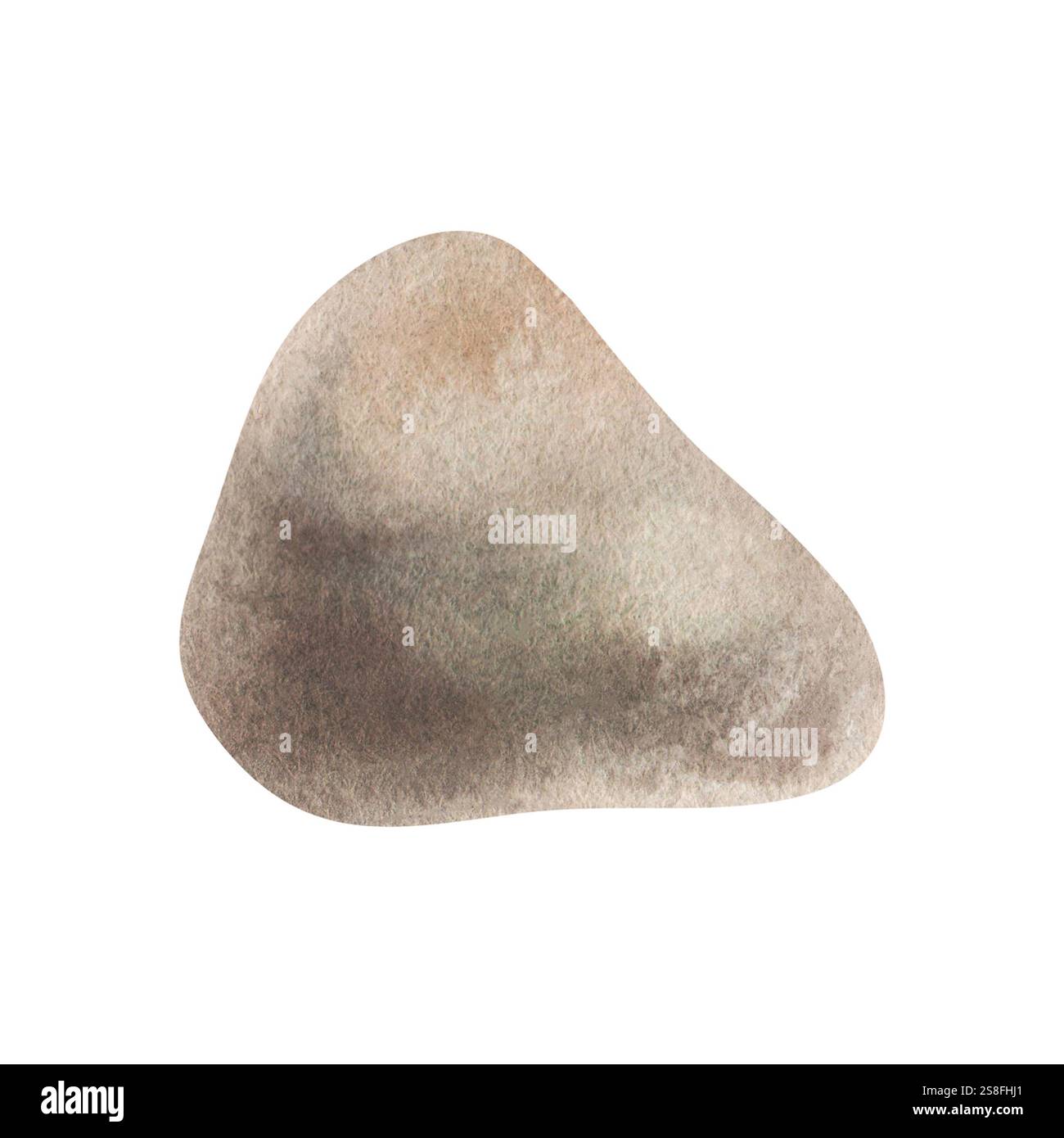 Large boulder watercolor isolated illustration in cartoon style. Hand ...