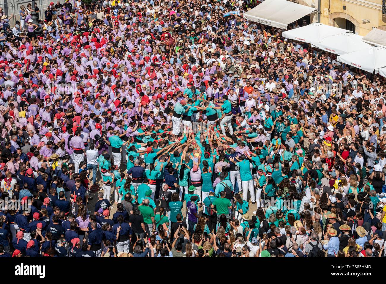 Tarragona, Barcelona, Spain. September 2024. Castells, Human Towers of ...
