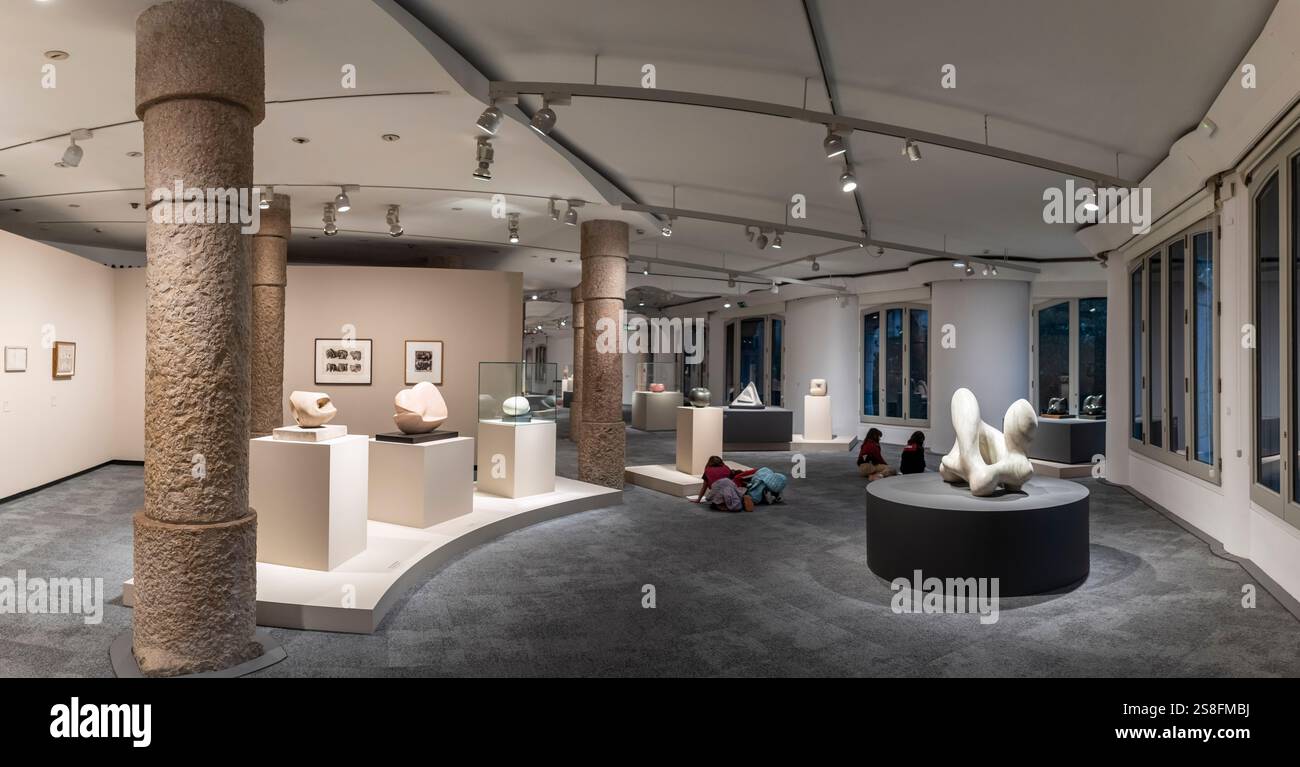 Casa Milà-La Pedrera, Exhibition hall with abstract sculptures from the ...