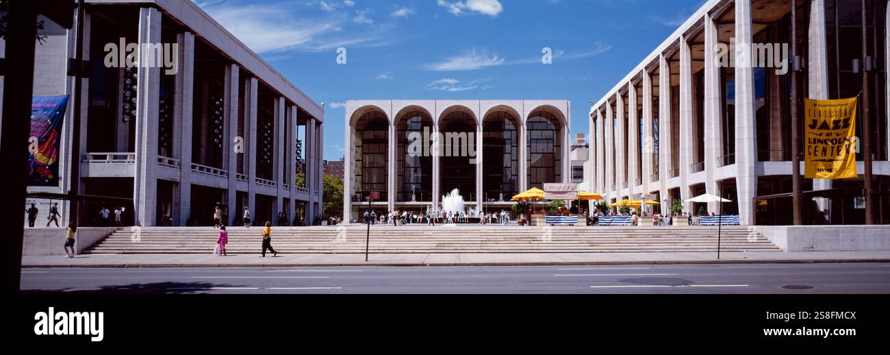 Entertainment building lit up at night, Lincoln Center, Manhattan, New ...