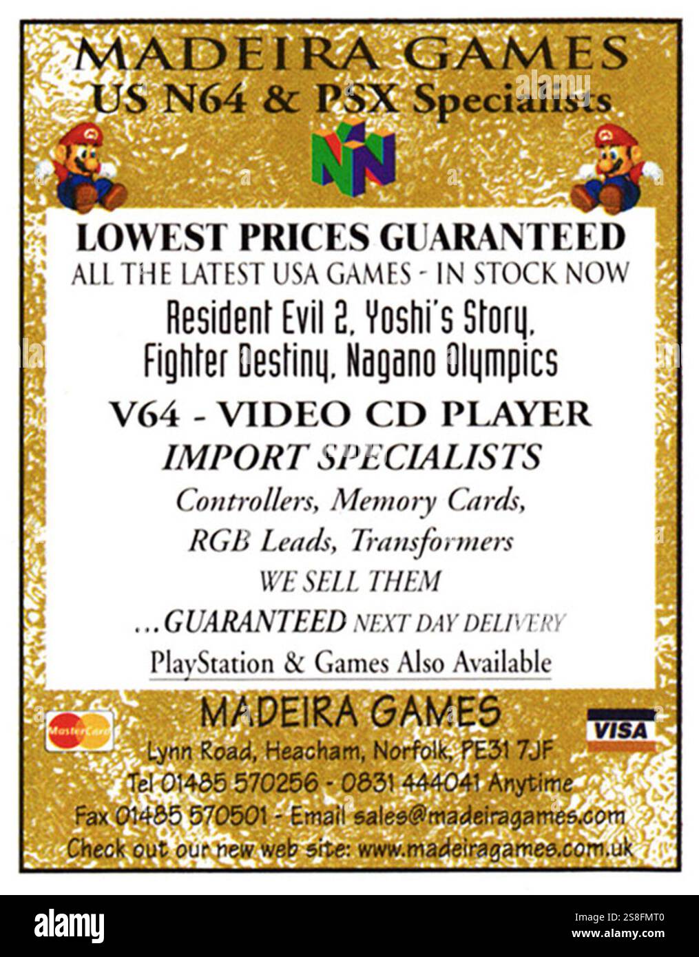 1998 UK Madeira Games Norfolk Nintendo Latest USA games in stock now ad ...
