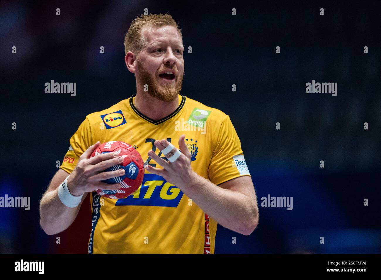 Jim Gottfridsson of, Sweden. , . during the 2025 IHF World Men's ...