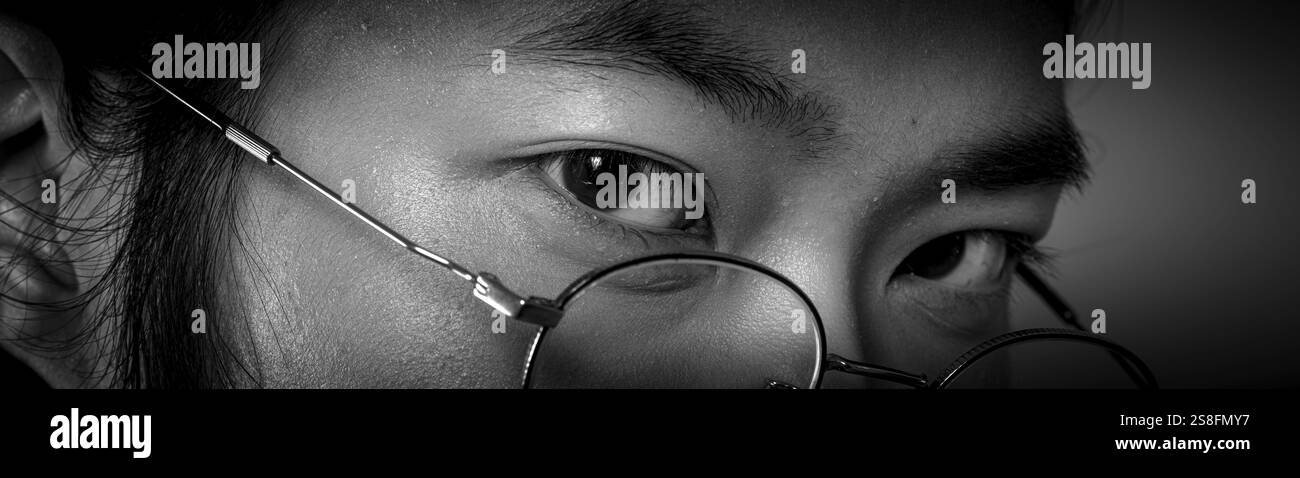 Black and White Close-Up of Male Eye Stock Photo - Alamy