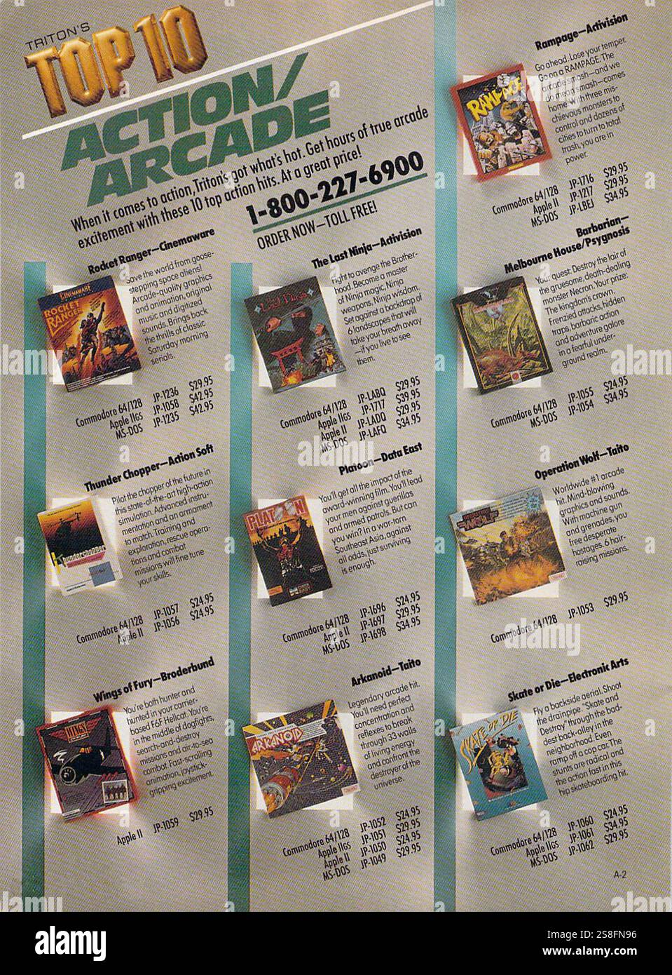 1989 Triton top 10 action arcade computer games Stock Photo - Alamy