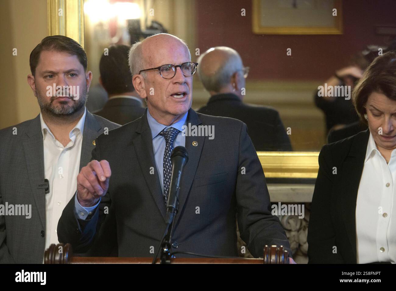 Sen. Peter Welch, D-Vt., speaks during a press conference on Medicare ...