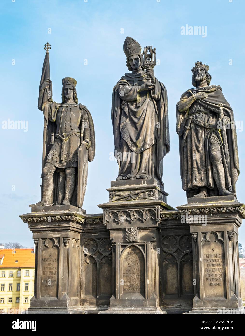 Statues of Saints Norbert, Wenceslaus and Sigismund, Charles Bridge ...