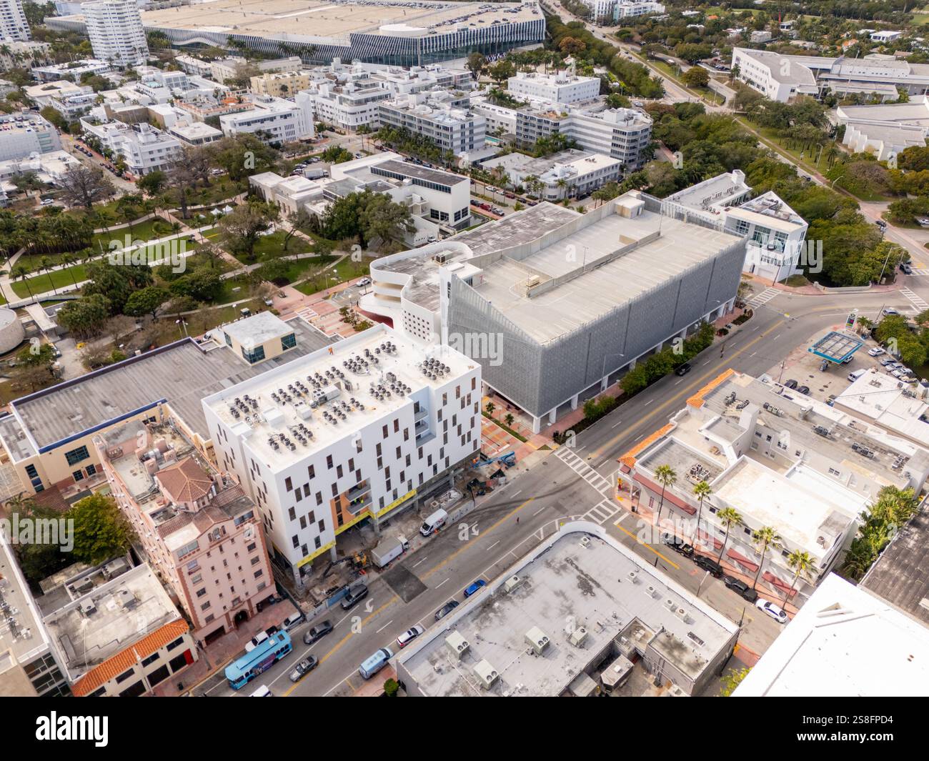 Miami Beach, FL, USA - January 10, 2025: Miami Beach metal parking ...