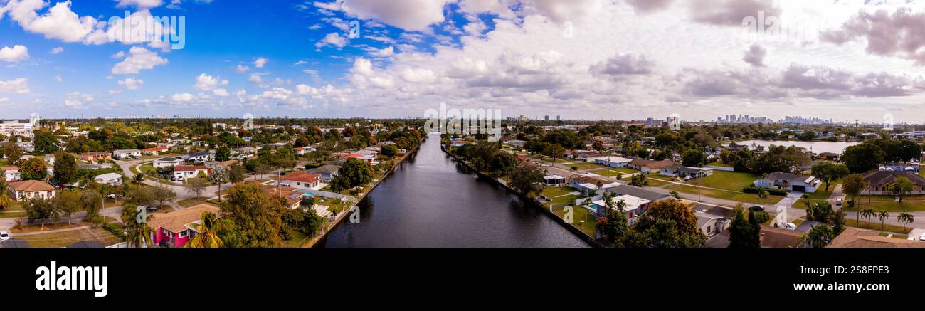 Aerial panorama Miami Little River 2025 Stock Photo - Alamy