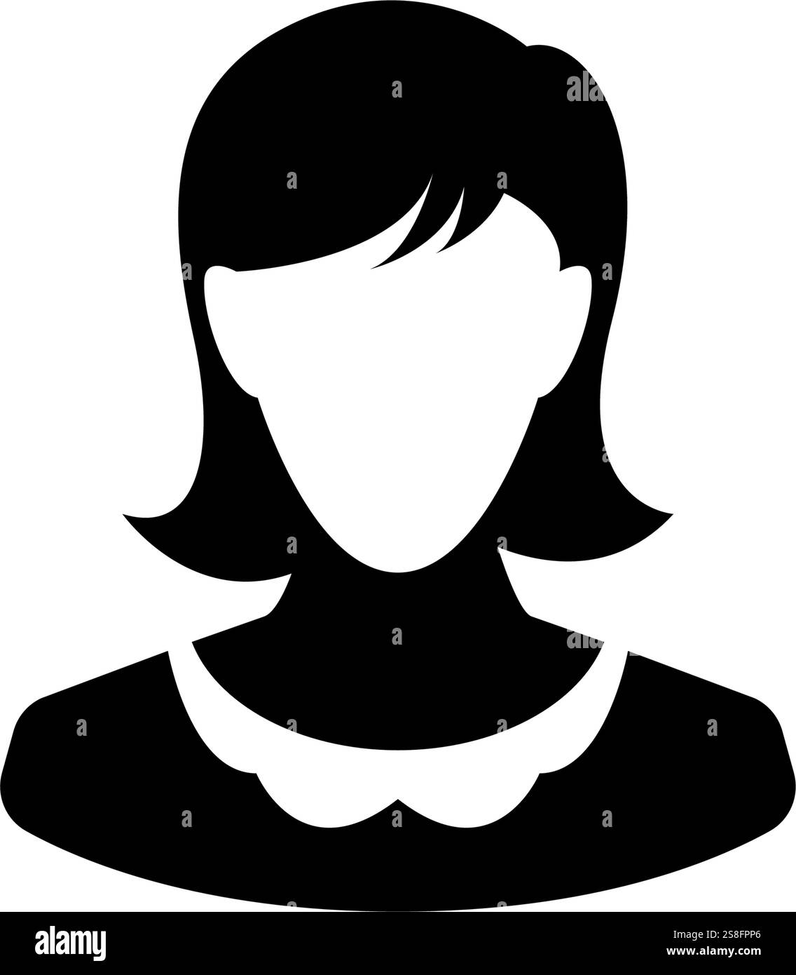 Stylish vector icon of a female avatar for woman user profiles Stock ...