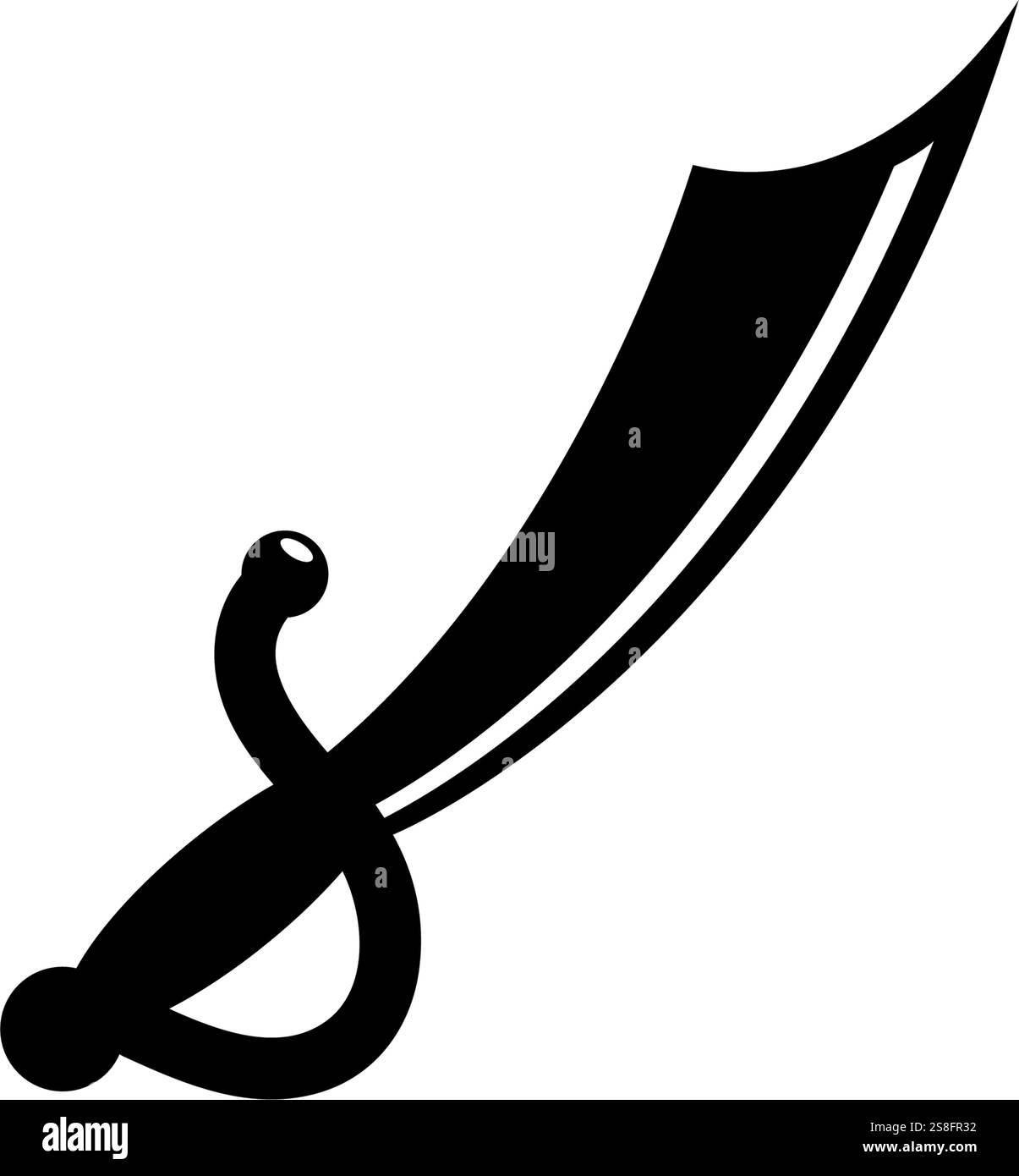 Classic black vector icon of a sword, symbolizing medieval warfare and ...