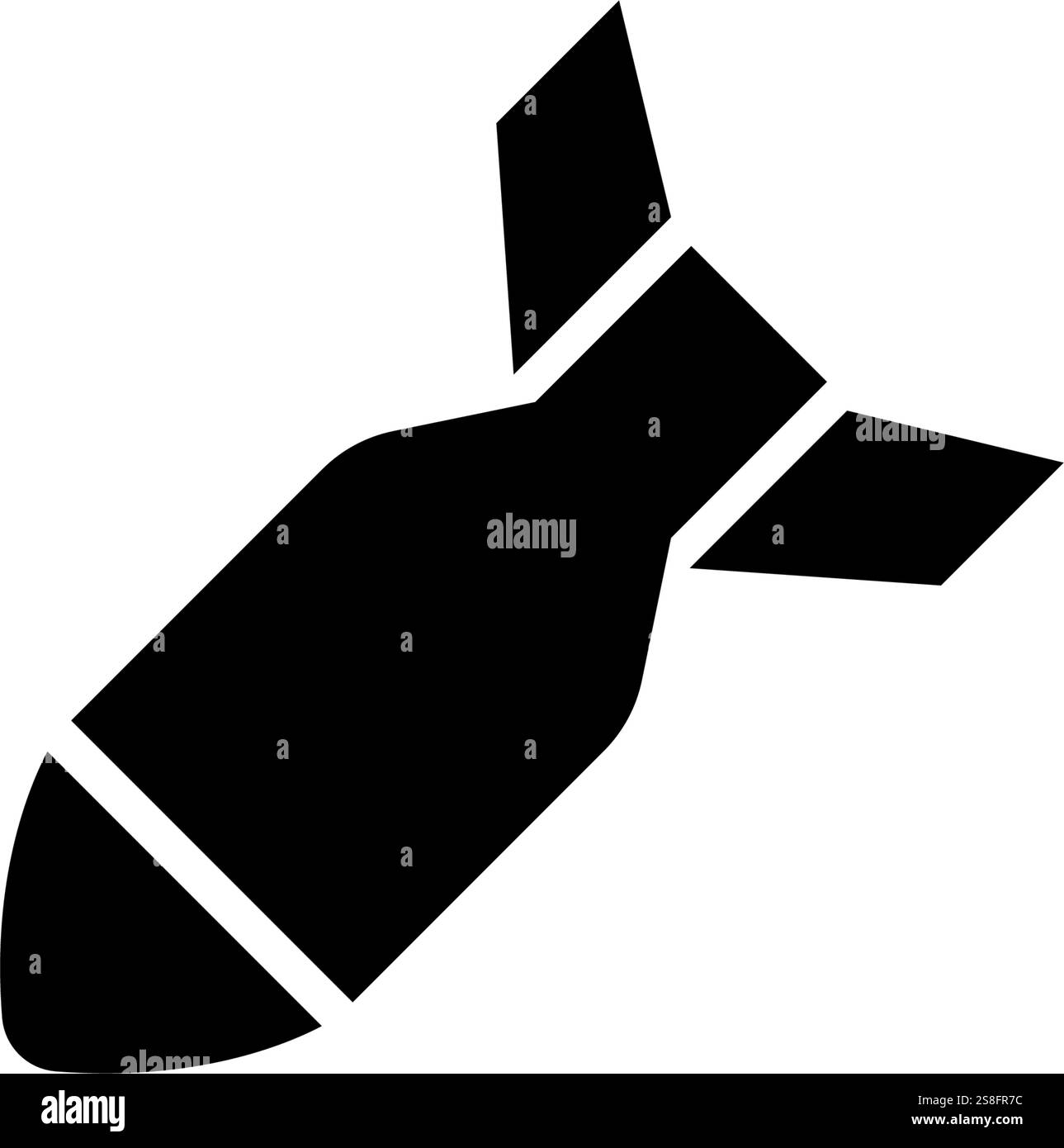 Iconic black vector representation of a bomb, symbolizing conflict and ...