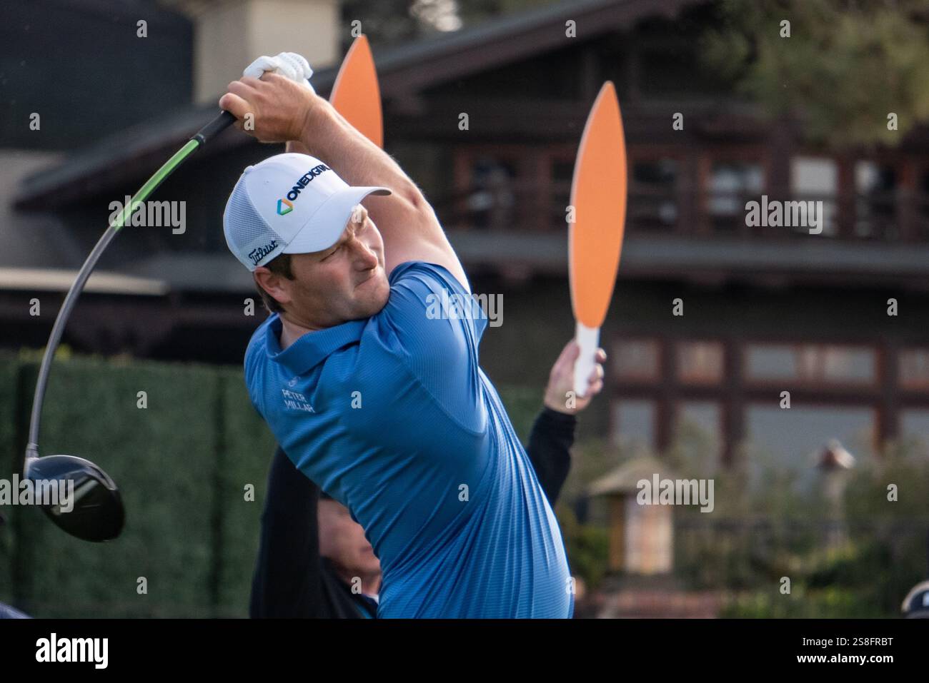 La Jolla, California, USA. 22nd Jan, 2025. Vince Whaley tees off during ...