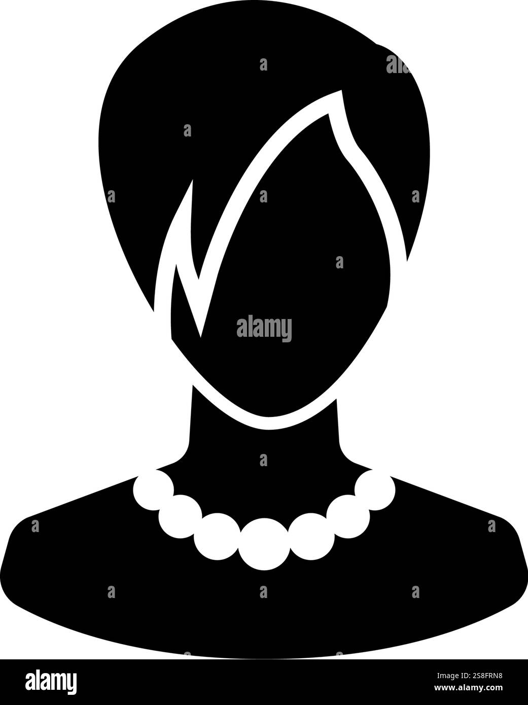Elegant female profile silhouette with decorative necklace Stock Vector ...