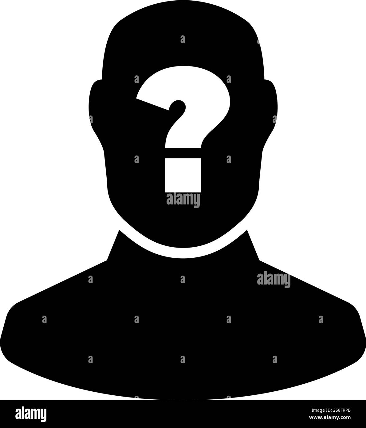 Mysterious user icon with a question mark silhouette Stock Vector Image ...