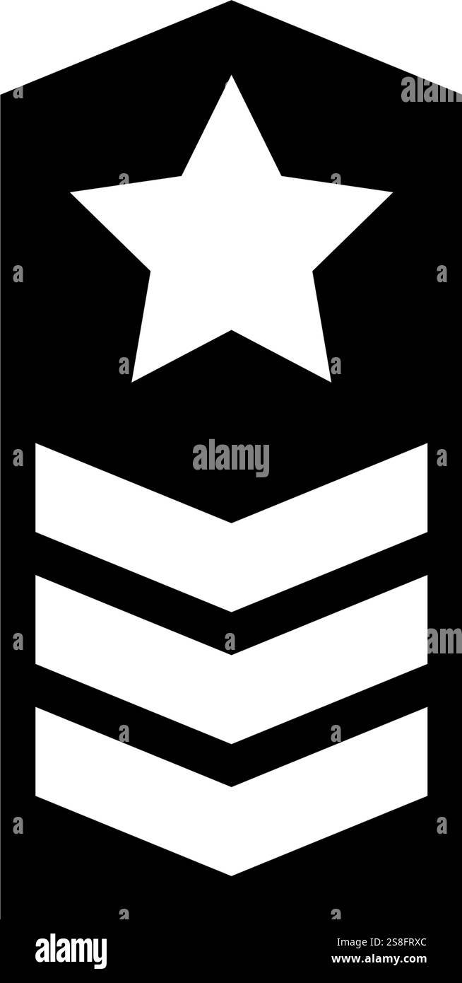Distinct military rank insignia icon with star and stripes Stock Vector ...