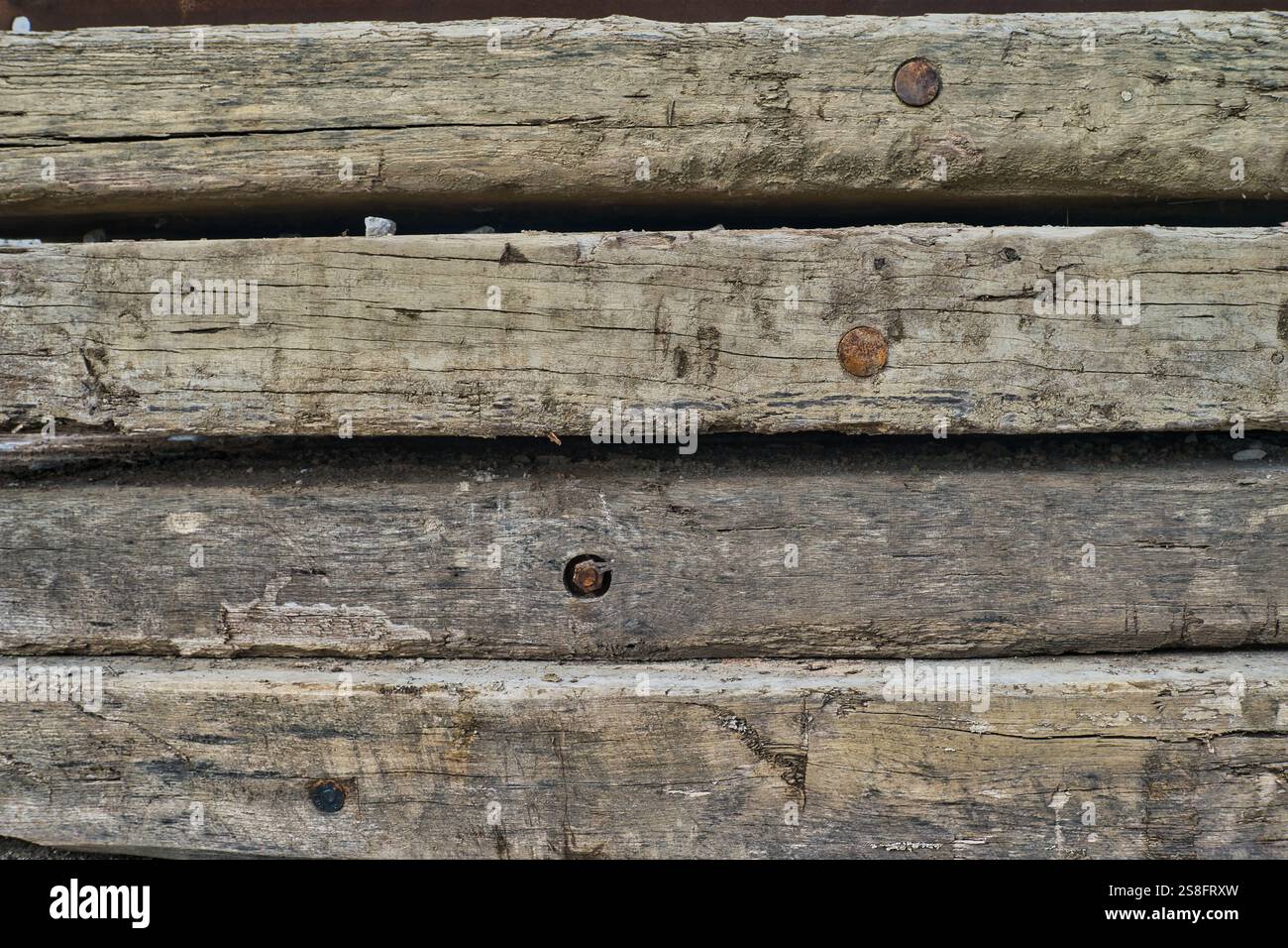 Reclaimed construction timbers on a construction site Stock Photo - Alamy