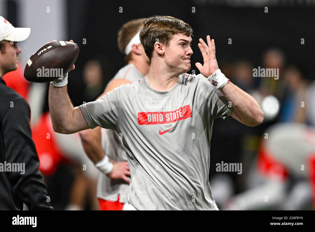 ATLANTA, GA – JANUARY 20: Quarterback Will Howard #18 of the Ohio State ...