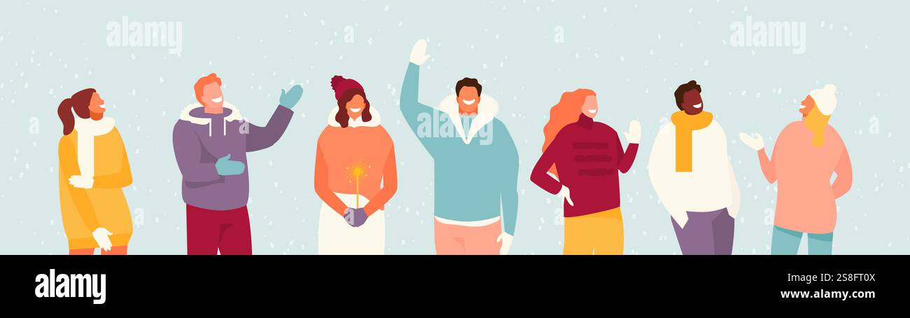 Group people winter clothes hi-res stock photography and images - Alamy