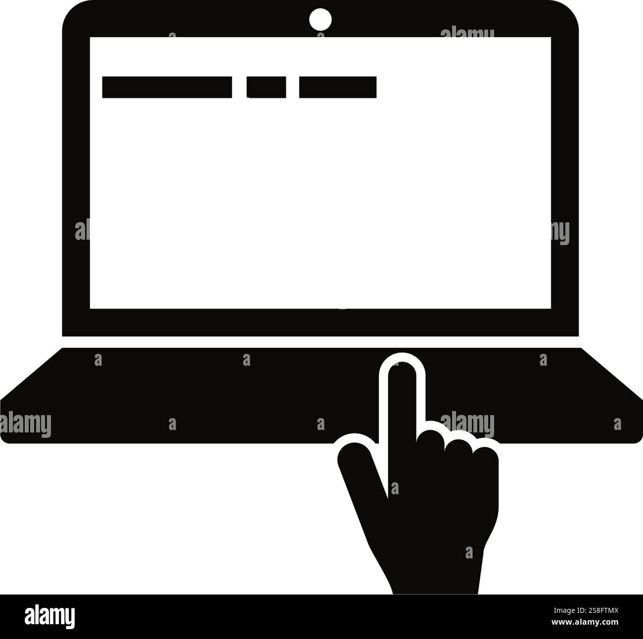 Laptop and cursor icon depicting web navigation and link interaction ...