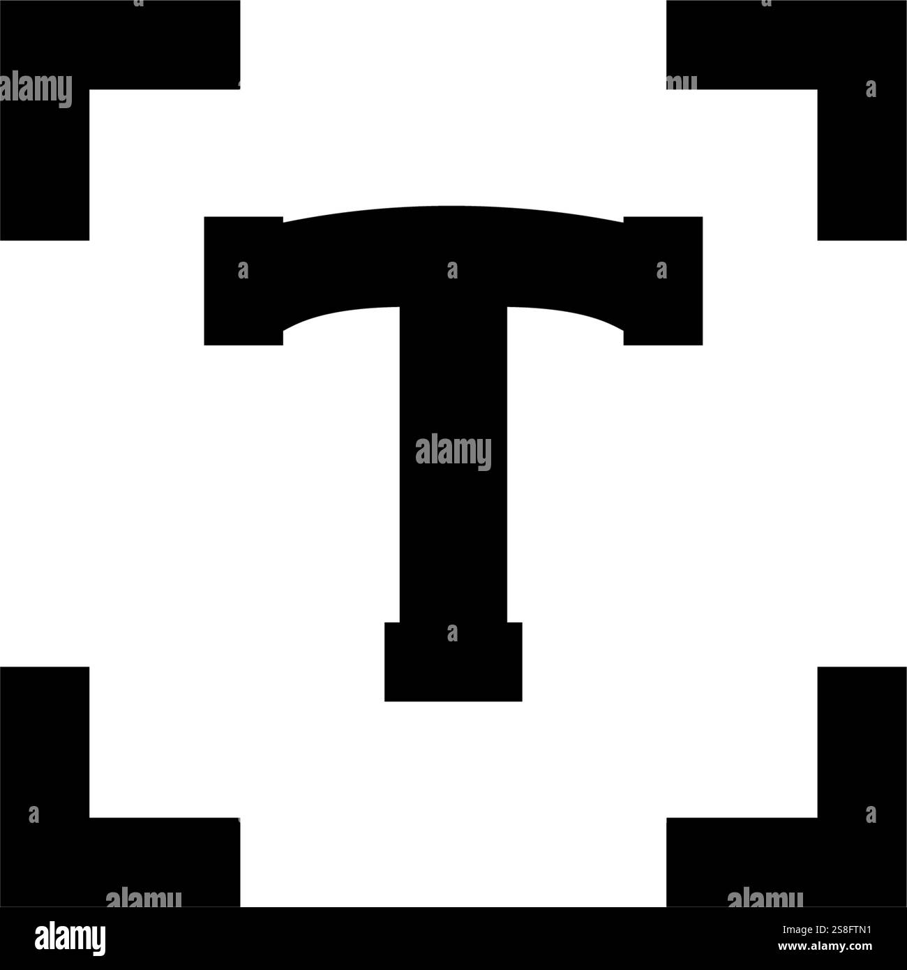 Typography focus symbol with letter T and corner brackets Stock Vector ...