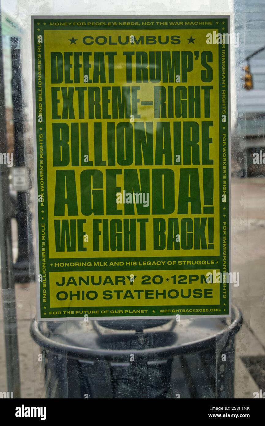 Anti trump sign for a rally in Columbus Ohio USA 2025 Stock Photo - Alamy