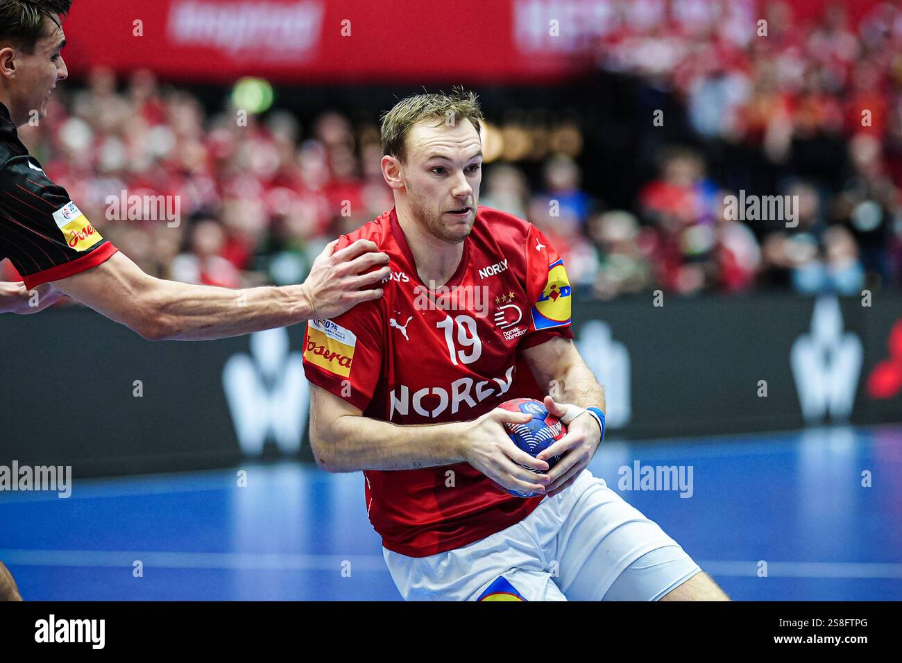 Mathias Gidsel (Daenemark, #19) DEN, Daenemark vs. Deutschland, Handball, IHF Weltmeisterschaft ...