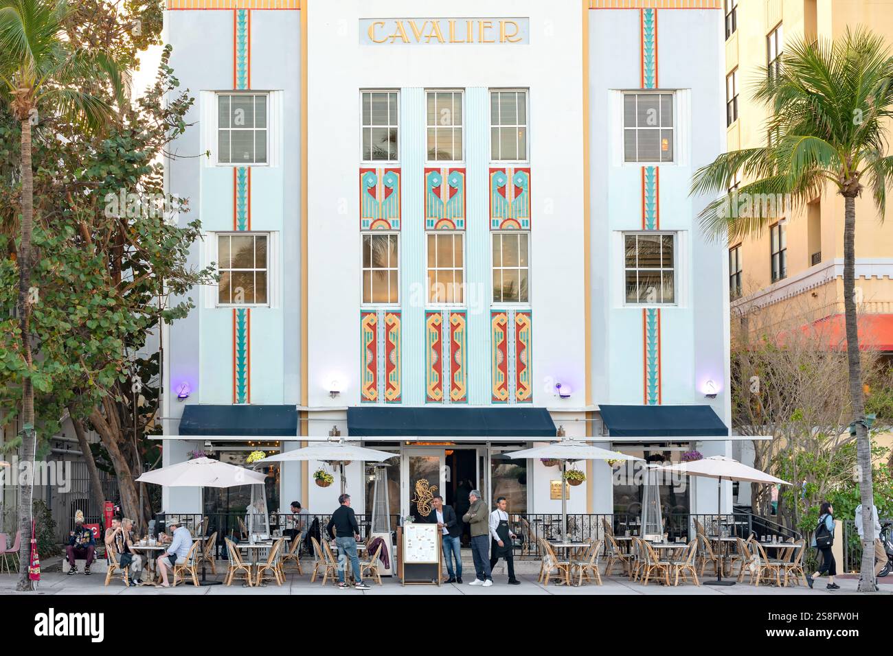 Miami Beach, Florida, United States: A vibrant restaurant features ...