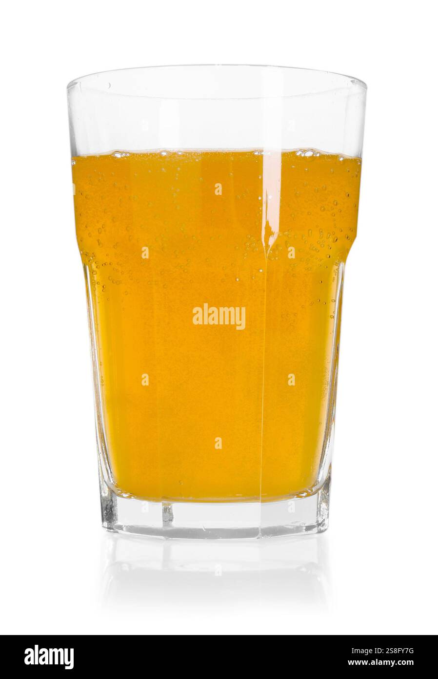 Sweet soda water in glass isolated on white Stock Photo - Alamy