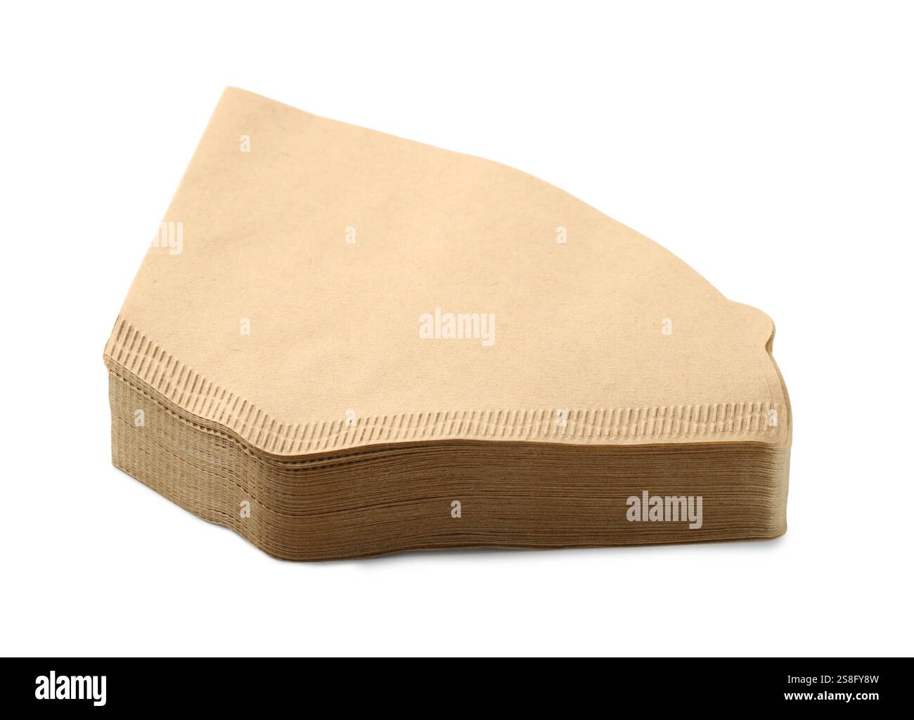 Stack of paper coffee filters isolated on white Stock Photo - Alamy
