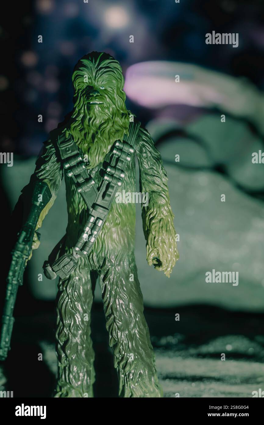 Figure of Chewbacca from Star Wars on rocky planet Stock Photo - Alamy